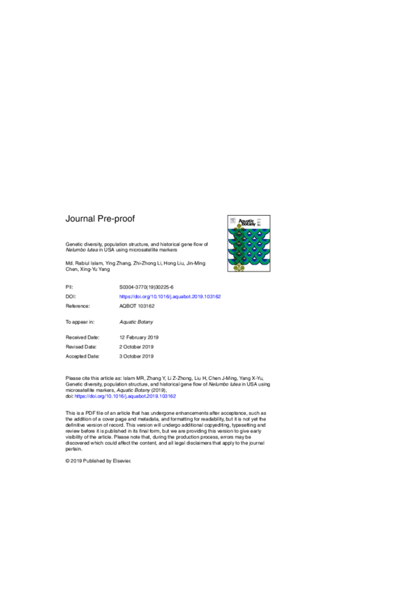 (PDF) Genetic diversity, population structure, and historical ...