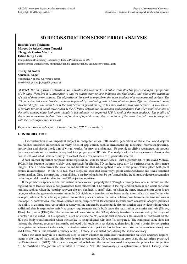 (PDF) 3D reconstruction scene error analysis