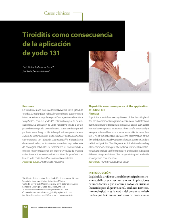 (PDF) Tiroiditis como consecuencia de la aplicación de yodo 131