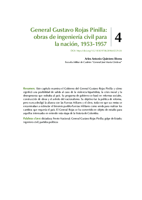 (PDF) Capítulo 4. General Gustavo Rojas Pinilla: obras de ingeniería ...