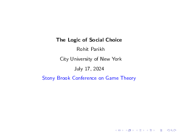 (PDF) The Logic of Social Choice