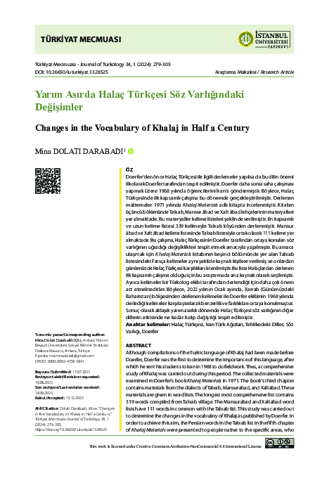 (PDF) Yarım Asırda Halaç Türkçesi Söz Varlığındaki Değişimler - Changes ...