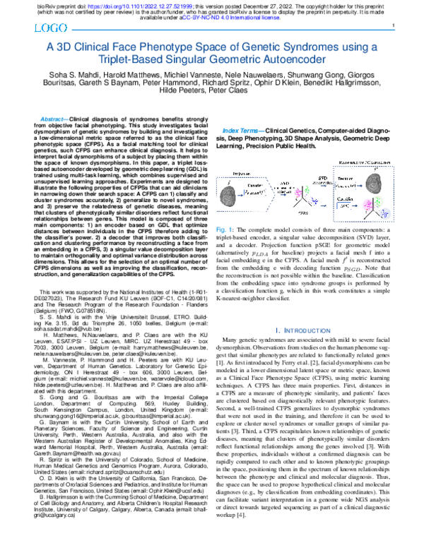 (PDF) A 3D Clinical Face Phenotype Space of Genetic Syndromes using a ...