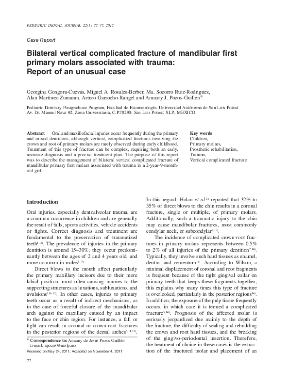 (PDF) Bilateral vertical complicated fracture of mandibular first ...