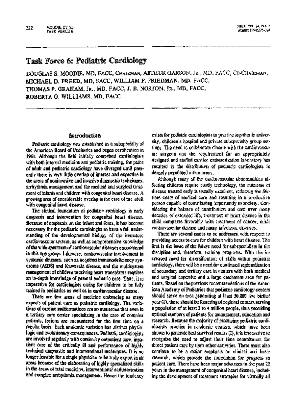 (PDF) Task force 6: Pediatric cardiology