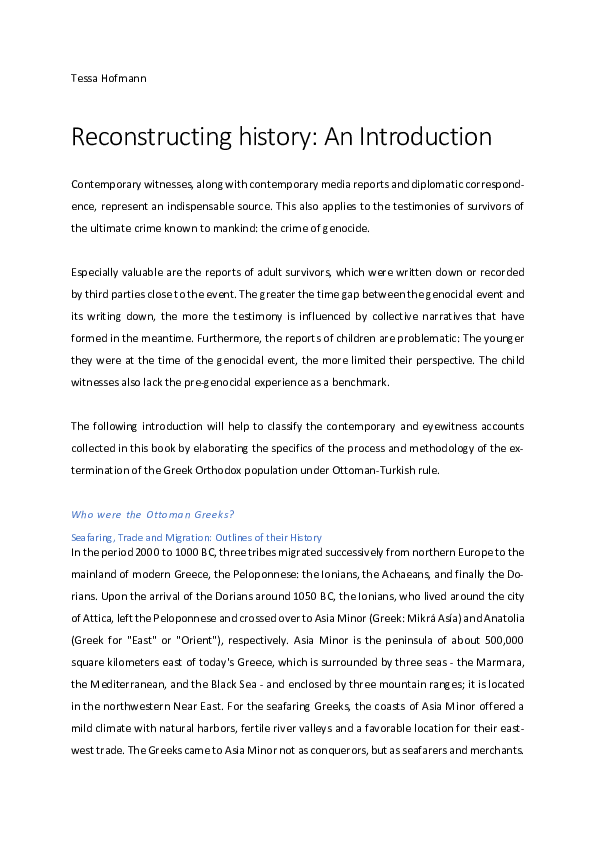 (PDF) Reconstructing History: An Introduction