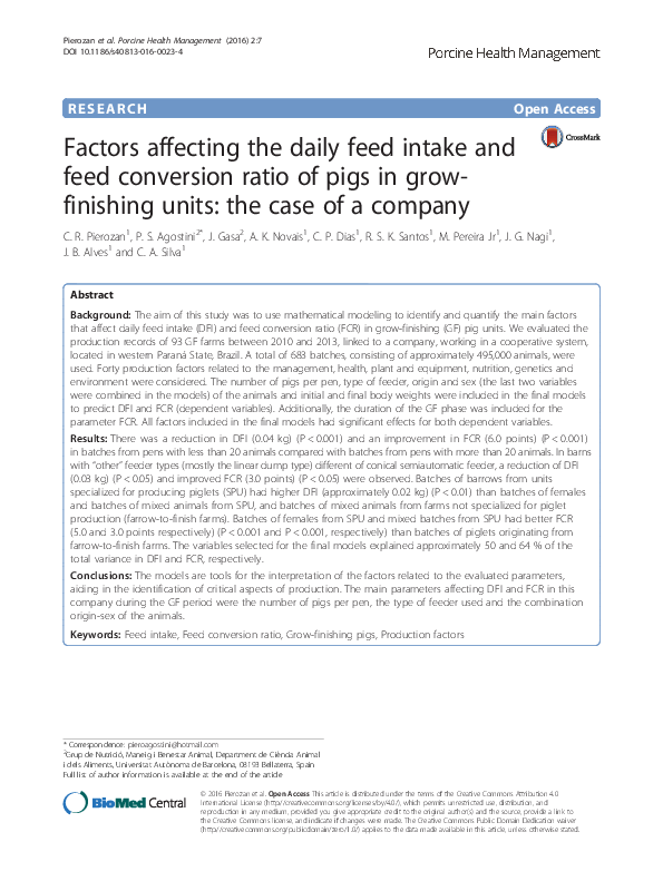 (PDF) Factors affecting the daily feed intake and feed conversion ratio ...