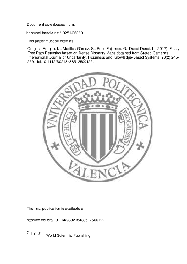 (PDF) Fuzzy Free Path Detection Based on Dense Disparity Maps Obtained ...