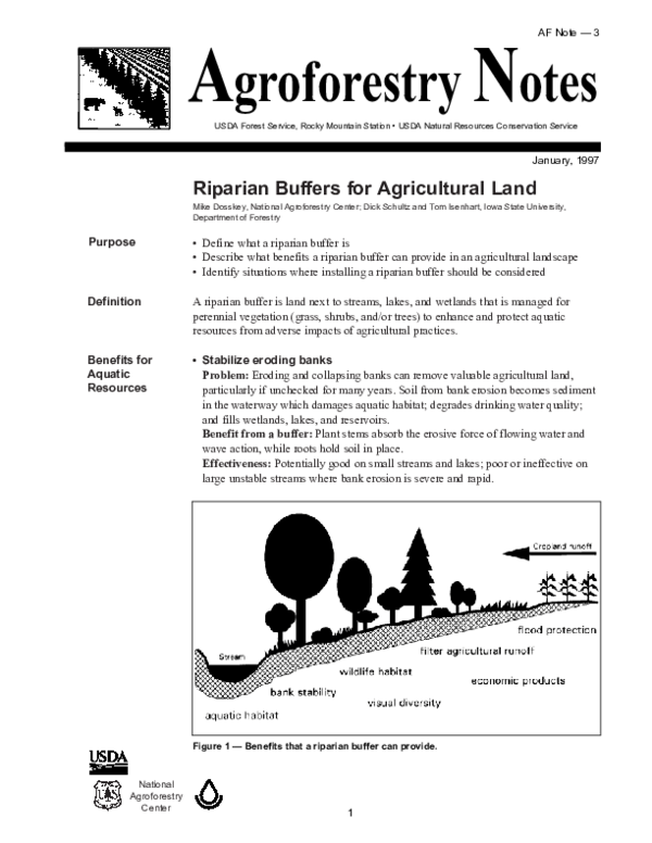 (PDF) Riparian Buffers for Agricultural Land