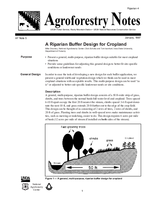 (PDF) A Riparian Buffer Design for Cropland