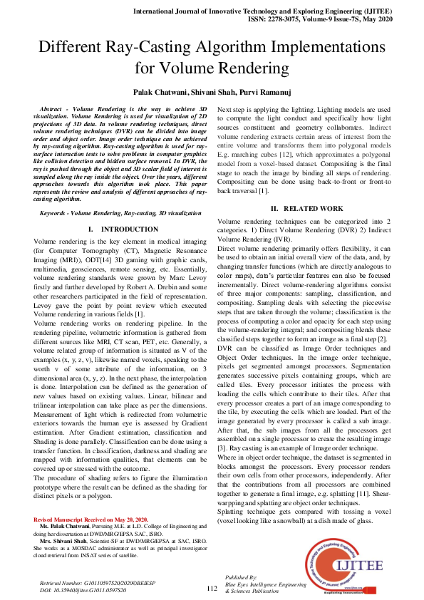 (PDF) Different Ray-Casting Algorithm Implementations for Volume Rendering