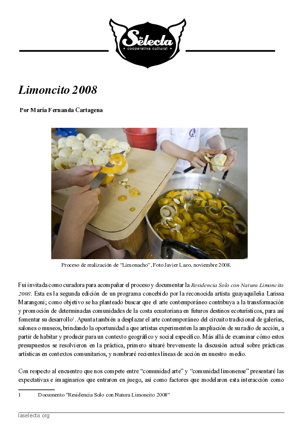 (PDF) Limoncito, 2008