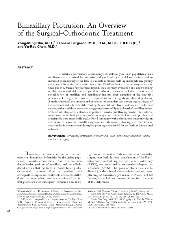 (PDF) Bimaxillary Protrusion: An Overview of the Surgical-Orthodontic ...