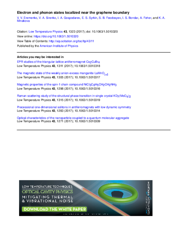 (PDF) Electron and phonon states localized near the graphene boundary ...