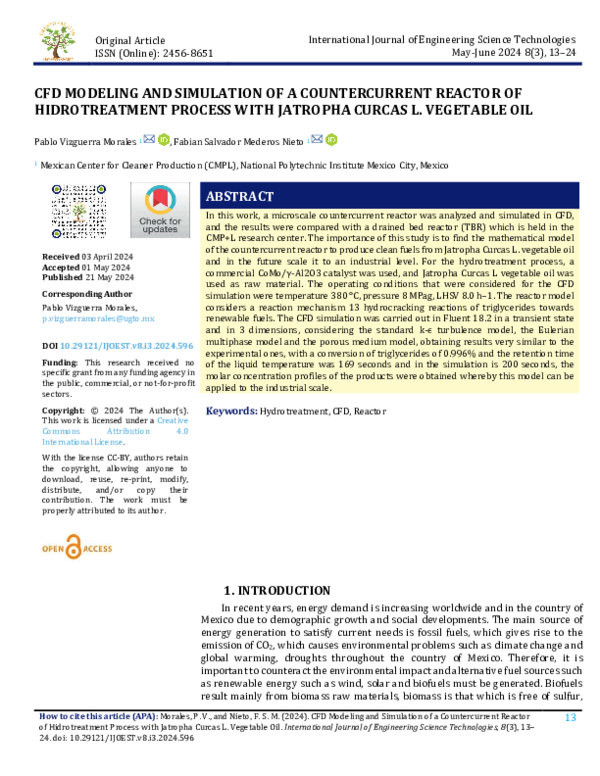 (PDF) CFD MODELING AND SIMULATION OF A COUNTERCURRENT REACTOR OF HIDROTREATMENT PROCESS WITH ...
