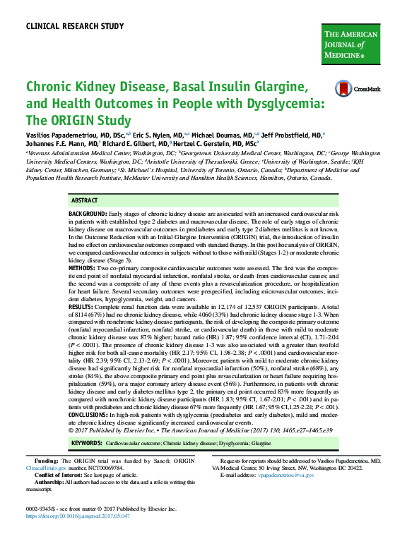 (PDF) Chronic Kidney Disease, Basal Insulin Glargine and Health ...