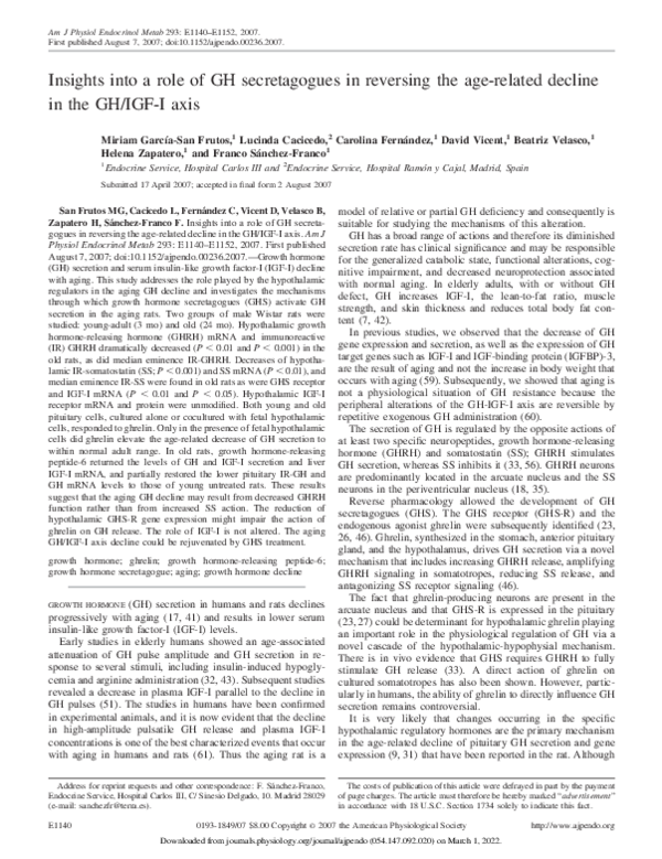 (PDF) Insights into a role of GH secretagogues in reversing the age ...