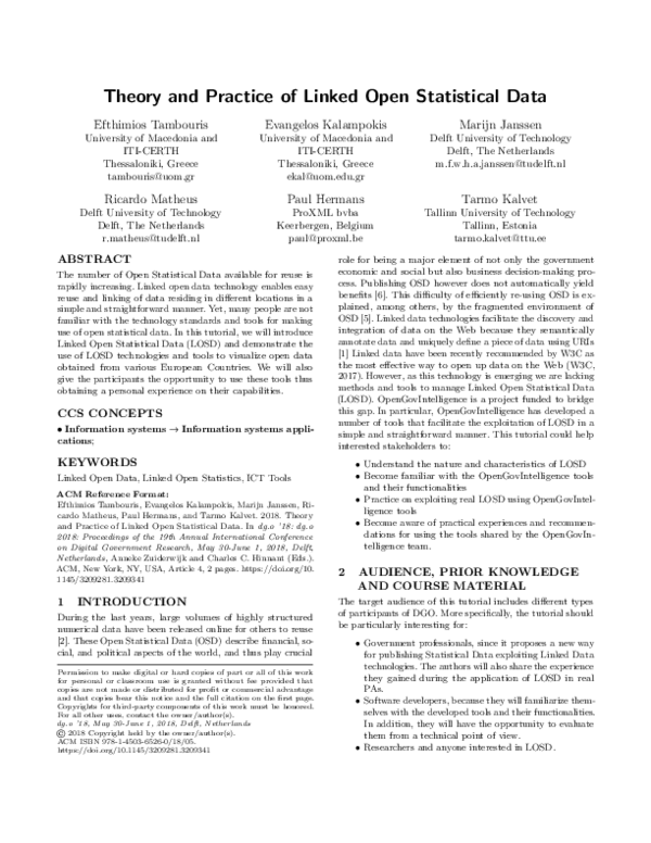 Pdf Theory And Practice Of Linked Open Statistical Data