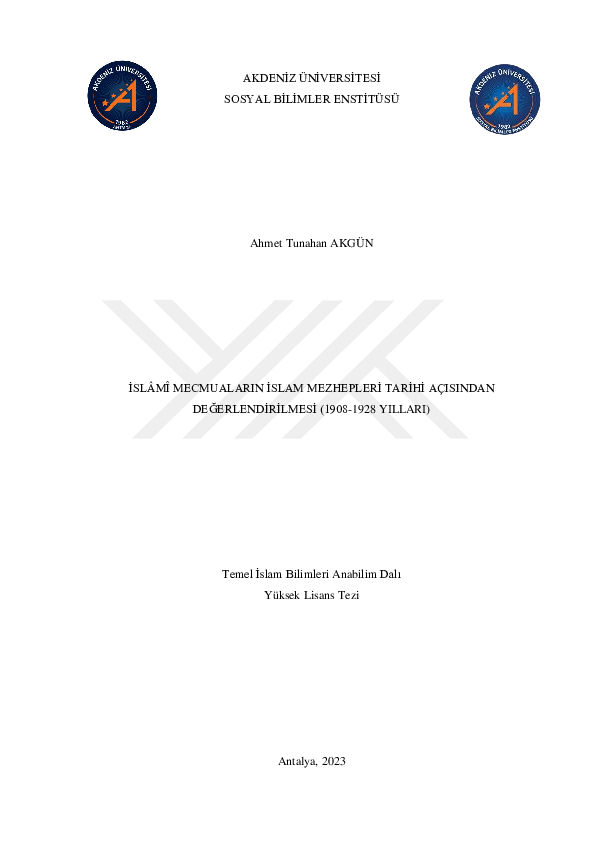 (PDF) İslâmî Mecmuaların İslam Mezhepleri Tarihi Açısından ...