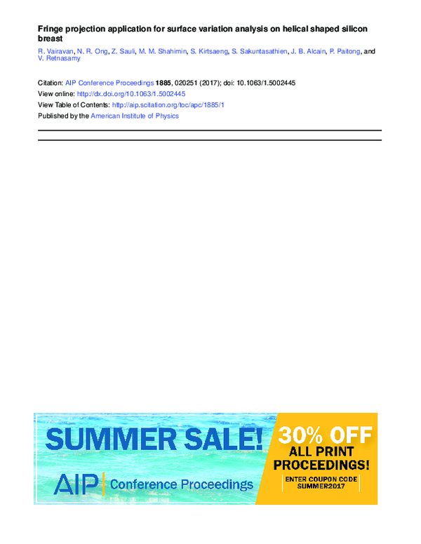 (PDF) Fringe projection application for surface variation analysis on ...