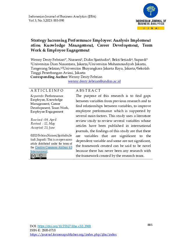 (PDF) Strategy Increasing Performance Employee: Analysis Implementation Knowledge Management ...