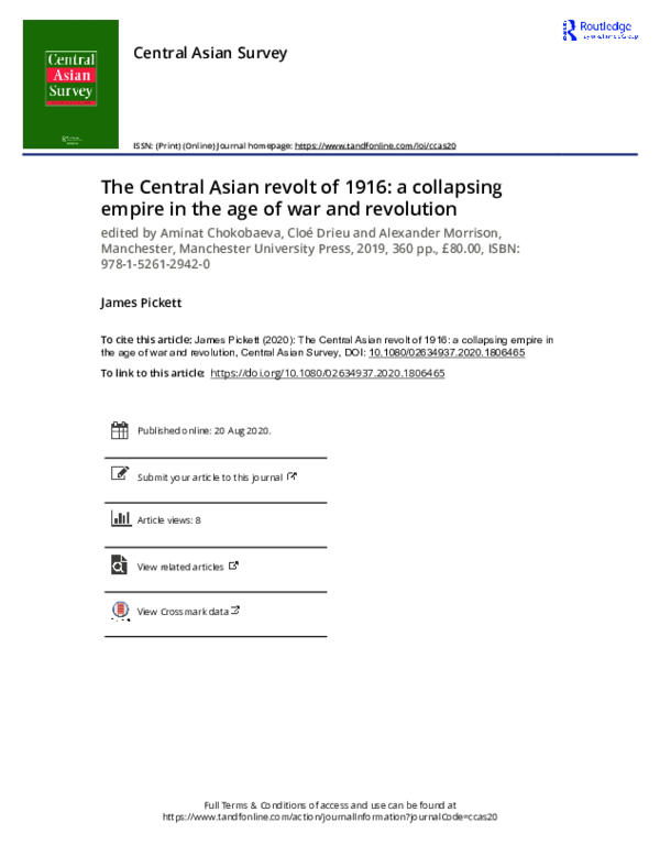 (PDF) The Central Asian revolt of 1916: a collapsing empire in the age ...