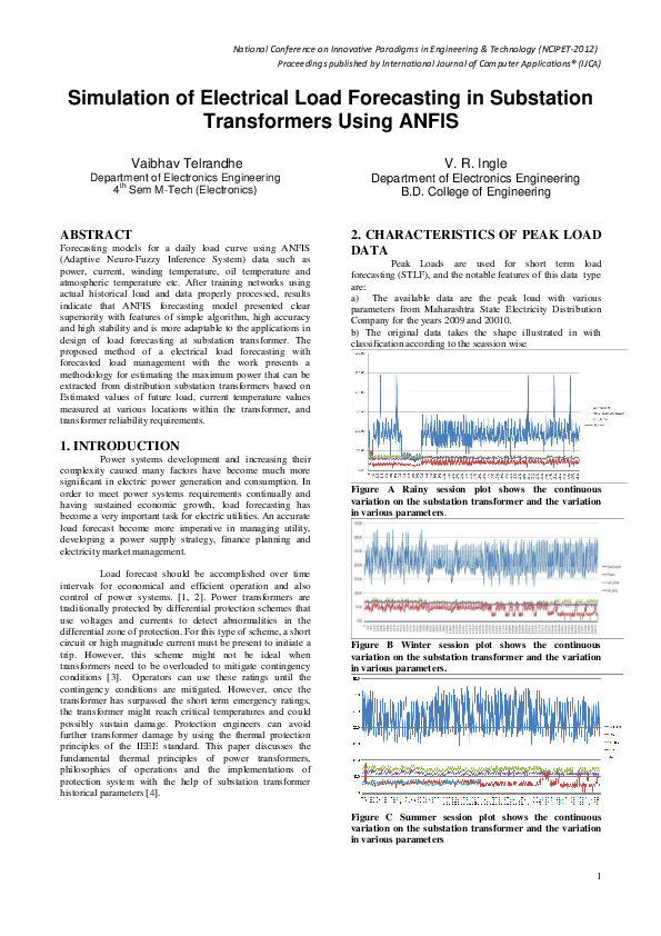 (PDF) Simulation of Electrical Load Forecasting in Substation ...