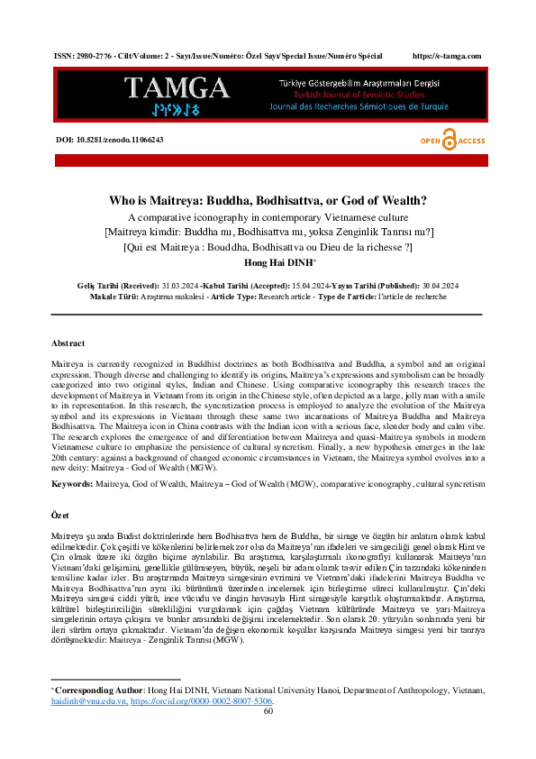 (PDF) Who is Maitreya: Buddha, Bodhisattva, or God of Wealth?