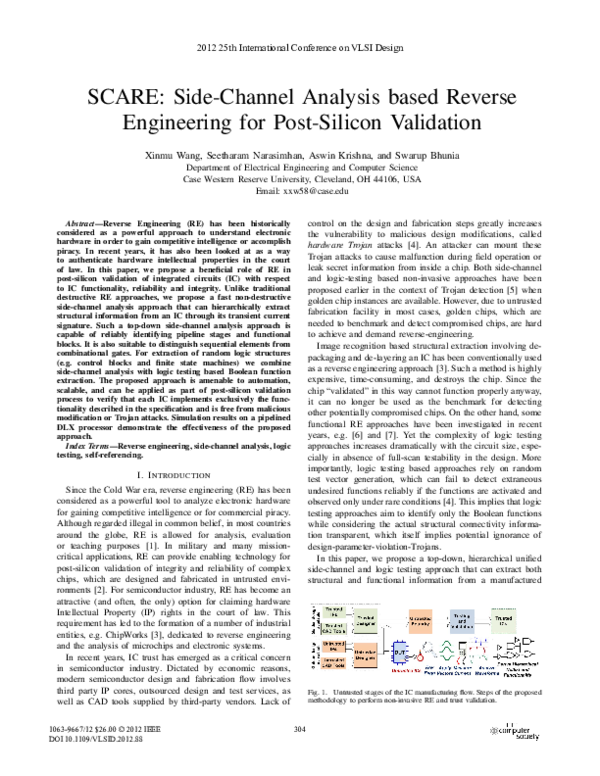 (PDF) SCARE: Non-Destructive Side-Channel Analysis for IC Validation