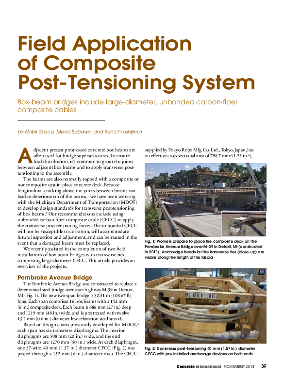 (PDF) Field Application of Composite Post-Tensioning System