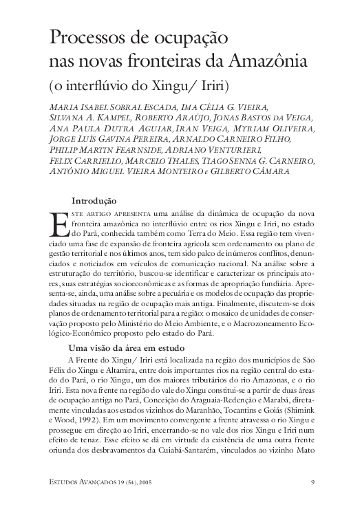 (PDF) Processos de ocupação nas novas fronteiras da Amazônia: o ...