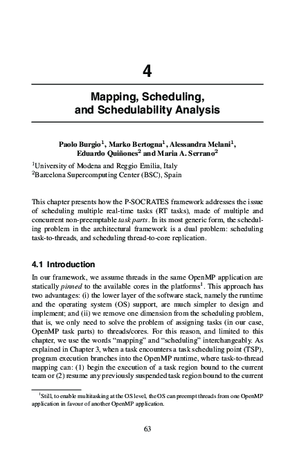 (PDF) Mapping, Scheduling, and Schedulability Analysis