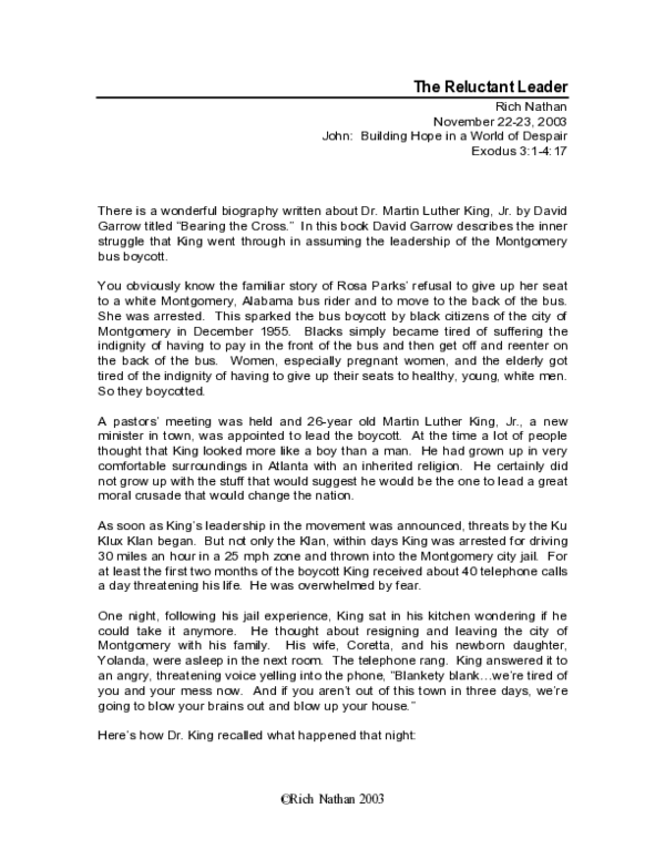 (PDF) The Reluctant Leader