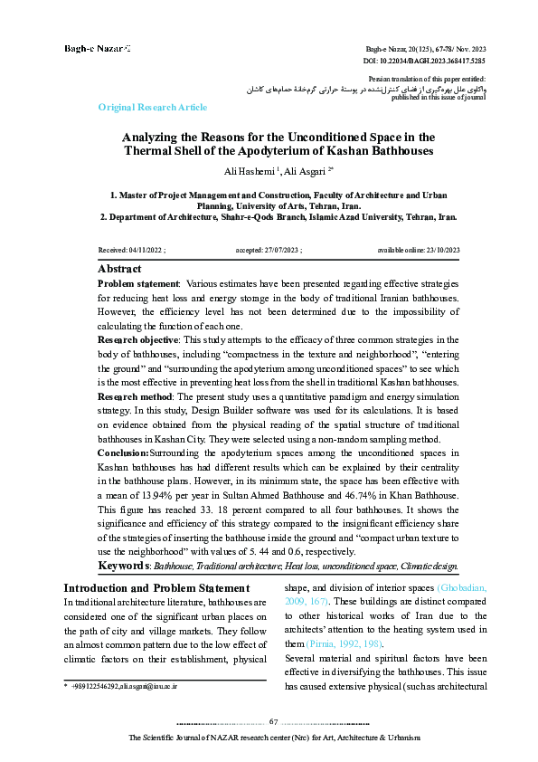 (PDF) Analyzing the Reasons for the Unconditioned Space in the Thermal ...