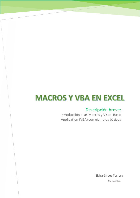 (PDF) EXCEL MACROS Y VBA