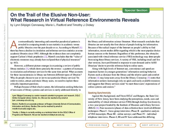 (PDF) Virtual reference services: On the trail of the elusive non-user ...