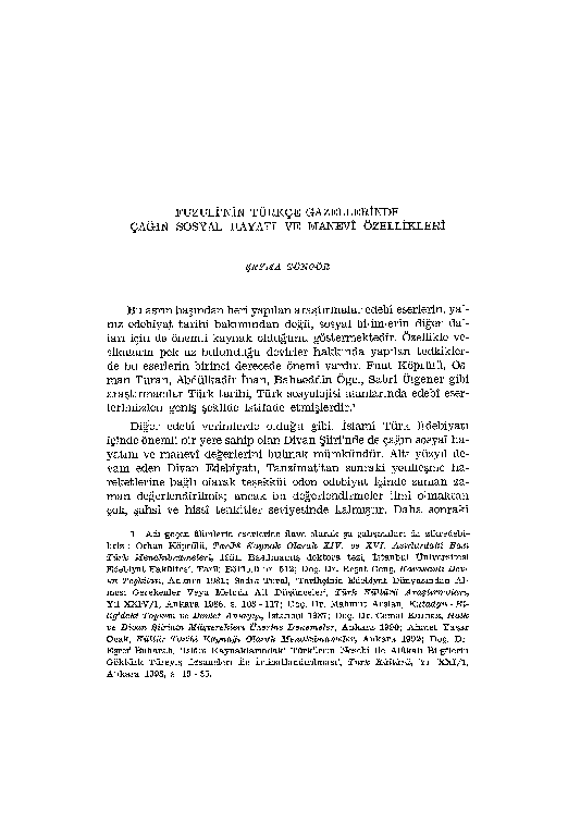 (PDF) Fuzulî'nin Türkçe Gazellerinde Çağın Sosyal Hayatı ve Manevî ...