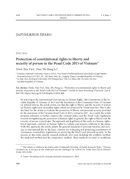 (PDF) Protection of constitutional rights to liberty and security of ...