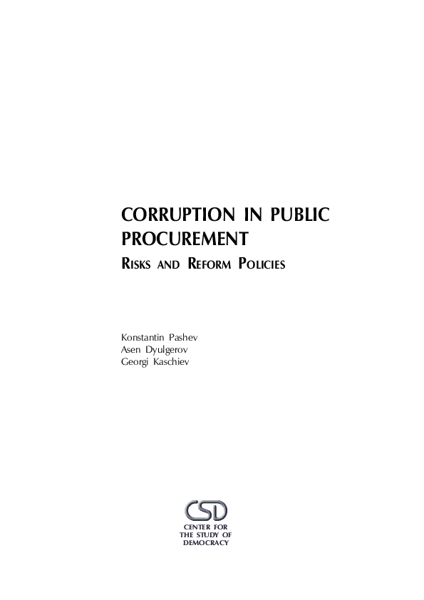 (PDF) Corruption in Public Procurement