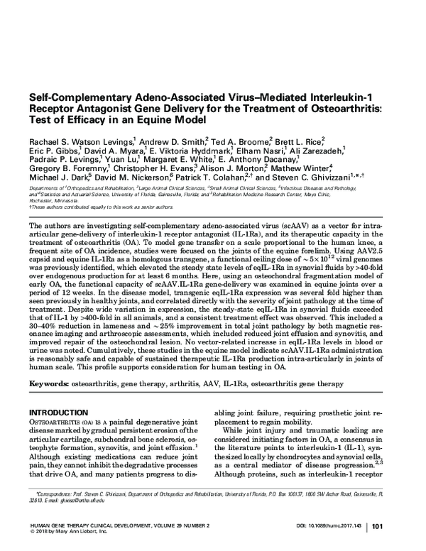 (PDF) Self-Complementary Adeno-Associated Virus–Mediated Interleukin-1 ...