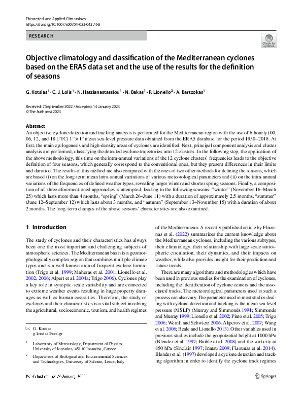 (PDF) Objective climatology and classification of the Mediterranean ...