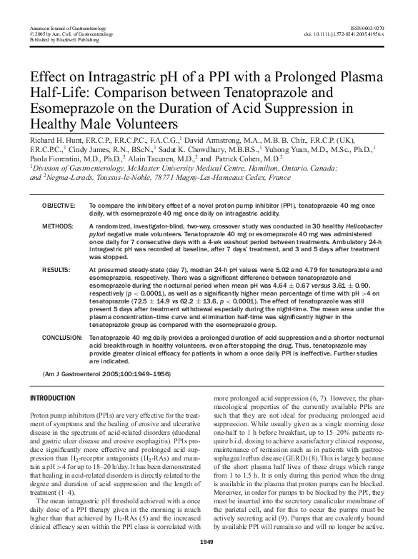 (PDF) Effect on Intragastric pH of a PPI with a Prolonged Plasma Half ...