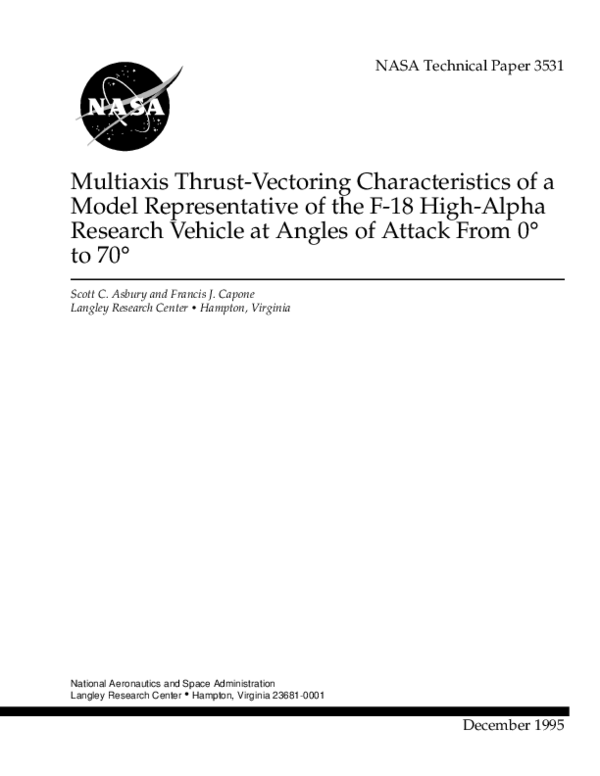 (PDF) Multiaxis Thrust-vectoring Characteristics of a Model ...