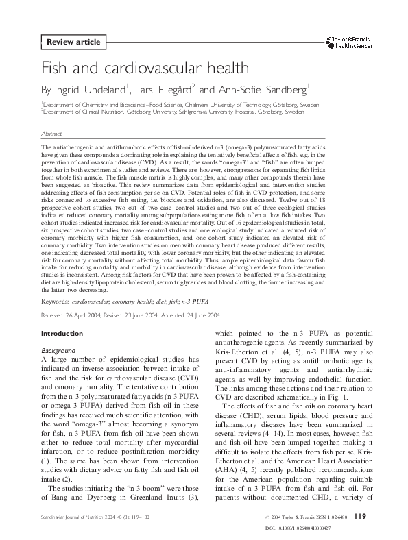 (PDF) Fish and cardiovascular health
