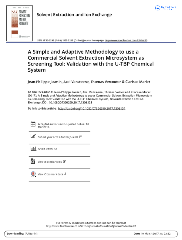 (PDF) A Simple and Adaptive Methodology to Use a Commercial Solvent Extraction Microsystem as ...