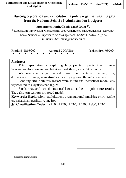 (PDF) Balancing exploration and exploitation in public organizations ...