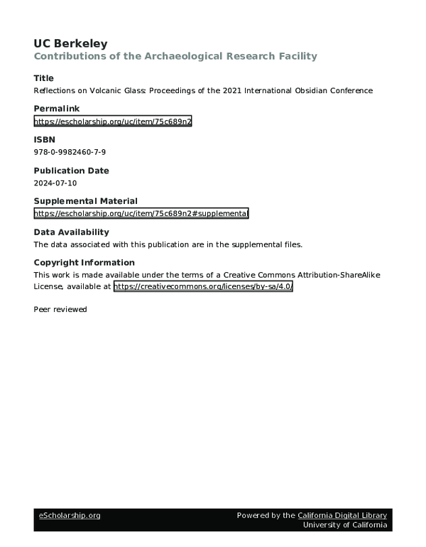 (PDF) Imports and Outcrops: Characterizing the Baantu Obsidian Source ...