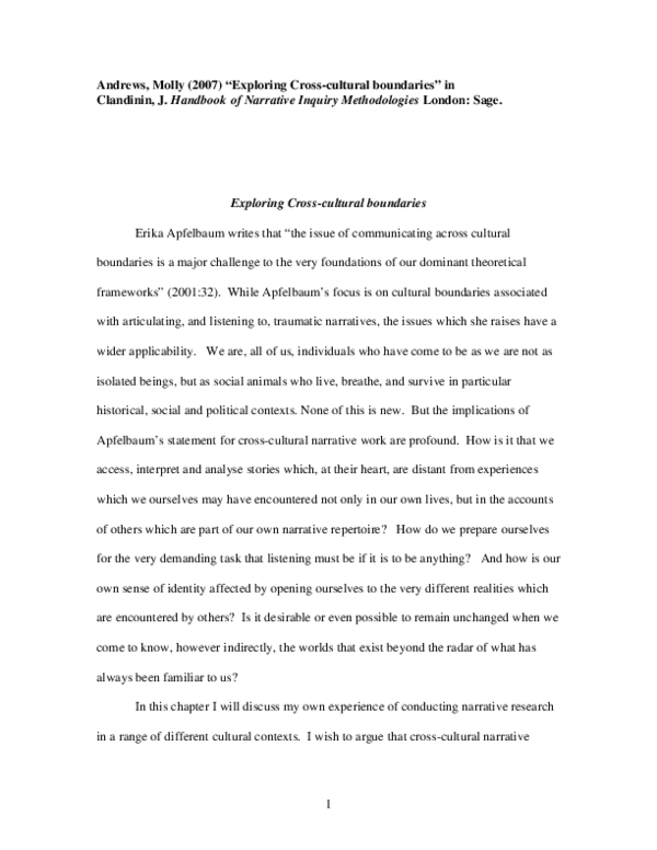 (PDF) Exploring Cross-Cultural Boundaries