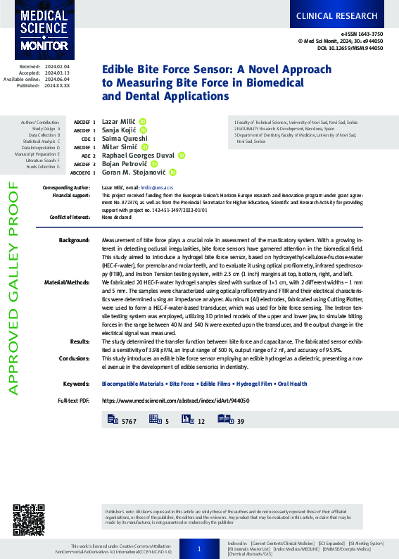 (PDF) Edible Bite Force Sensor: A Novel Approach to Measuring Bite ...