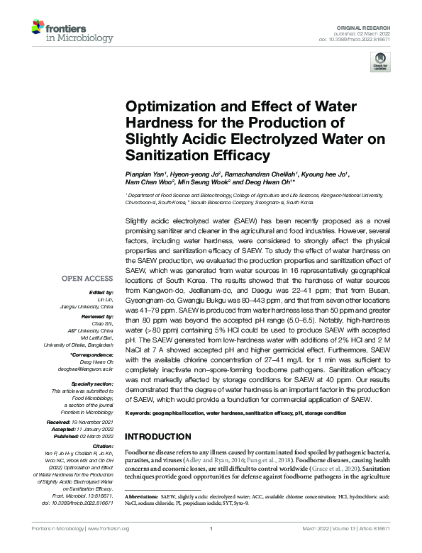 (PDF) Optimization and Effect of Water Hardness for the Production of ...